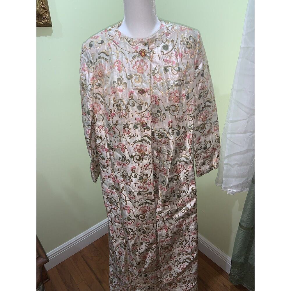 1960s Vintage Sara Fredricks Pink/Ivory 2 Piece Gown … - Gem